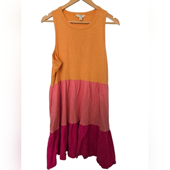 Terra & Sky | Dresses | Terra Sky Orange And Pink Tiered Dress Size X 4 ...
